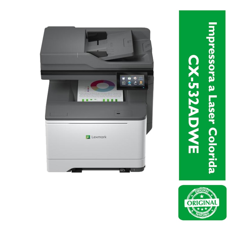 Multifuncional a Laser Lexmark CX-532ADWE Colorida - Loja Gomaq